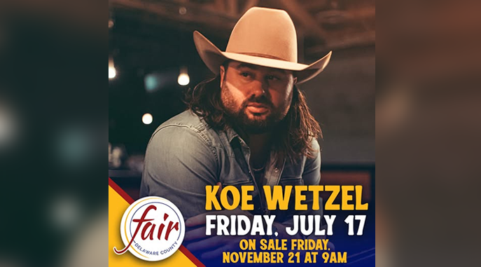Delaware County Fair Announces Koe Wetzel Concert – Mix 94.7 KMCH